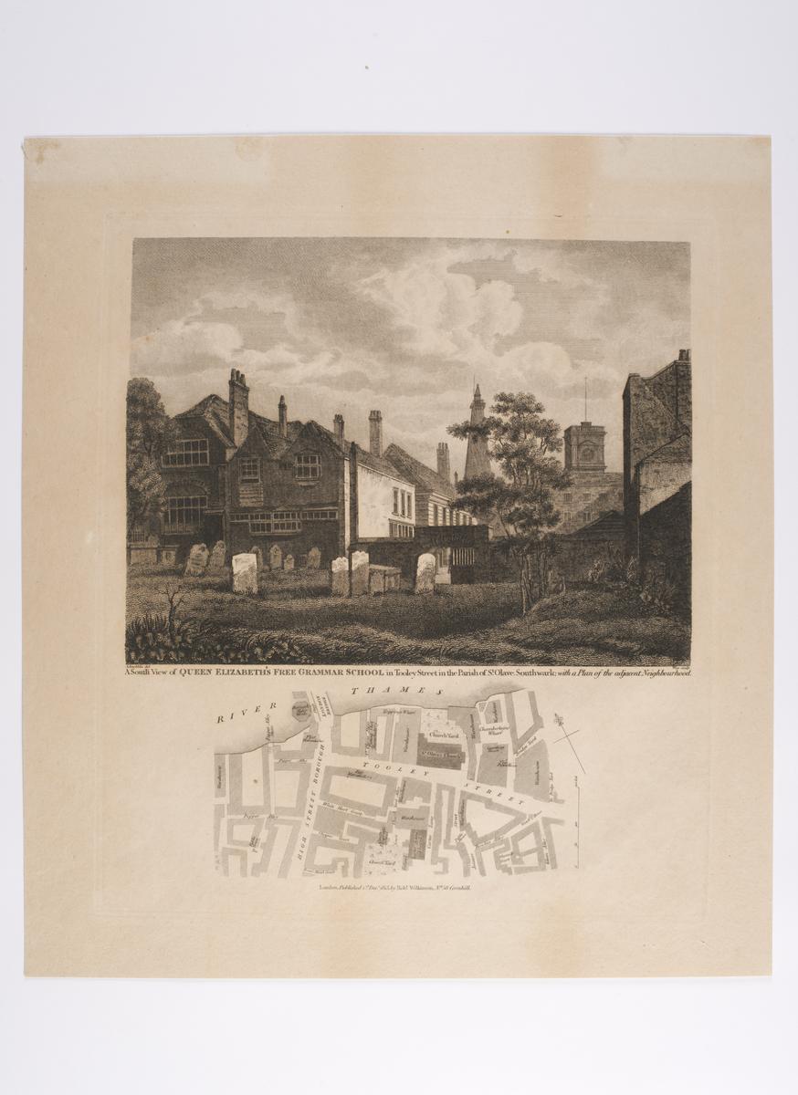 A South View of Queen Elizabeth's Free Grammar School in Tooley Street ...