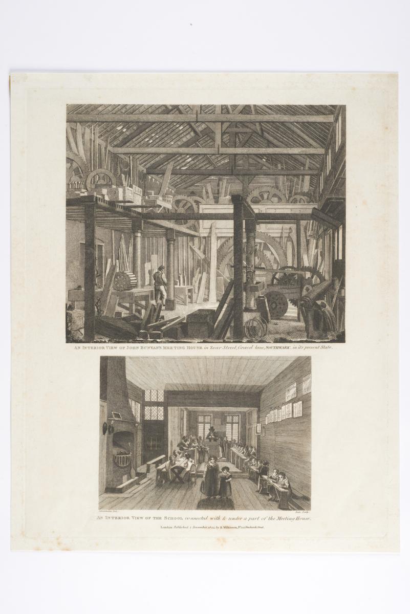 An Interior View of John Bunyan's Meeting House in Zoar Street, Gravel ...