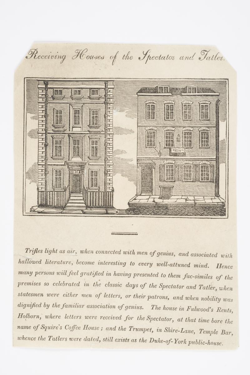 Receiving houses of the Spectator and Tatler | London Museum