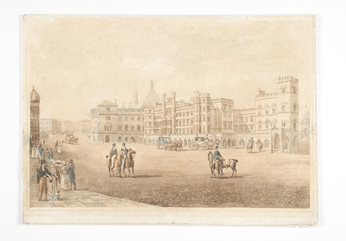 View of the House of Lords and Commons from Old Palace Yard, 1821 ...