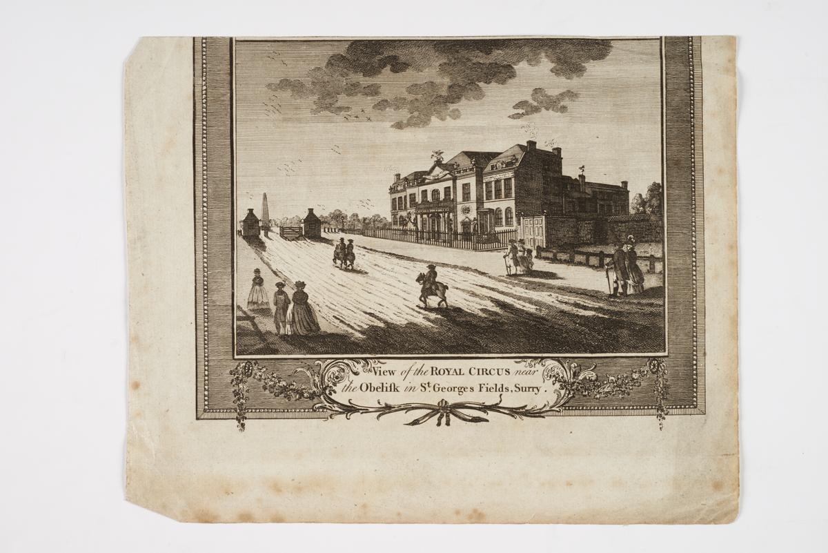 View of the Royal Circus near the Obelisk in St George's Fields Surrey ...