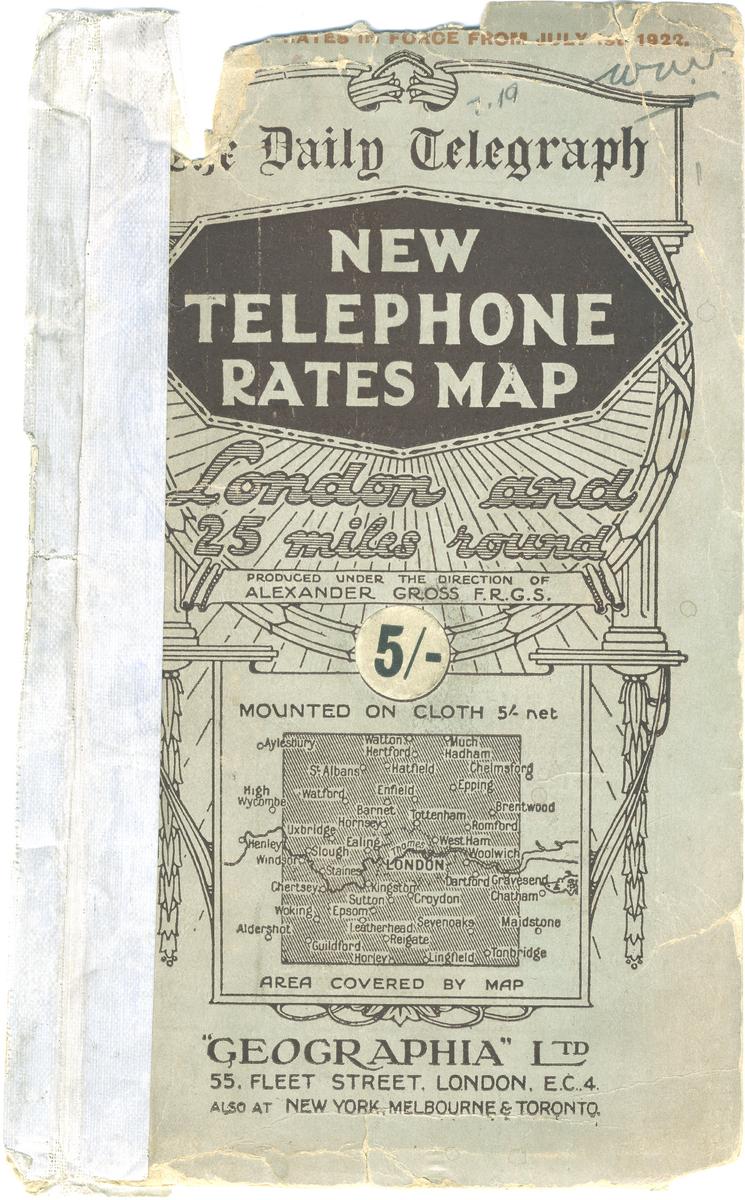 New Telephone Rates Map | London Museum