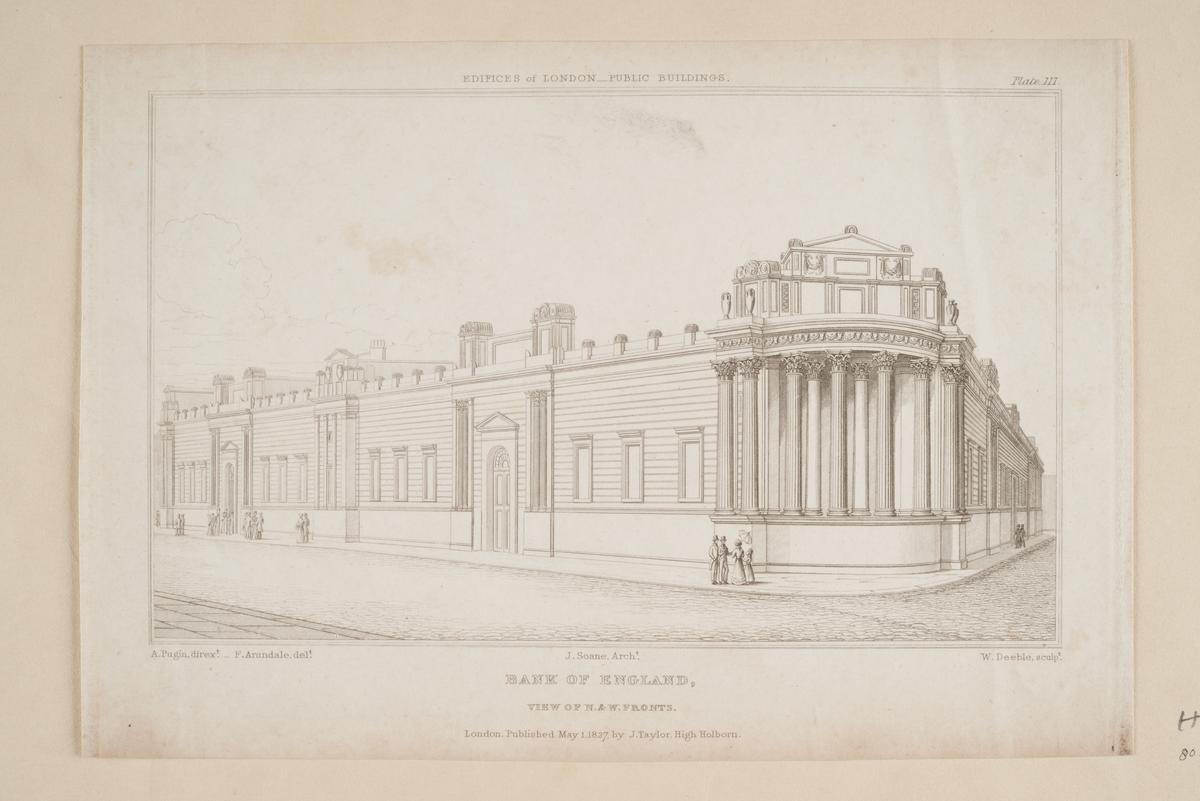 Bank of England, View of the N. & W. Fronts | London Museum