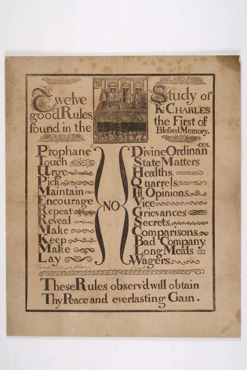 Twelve good rules found in the study of K: Charles the First of blessed ...