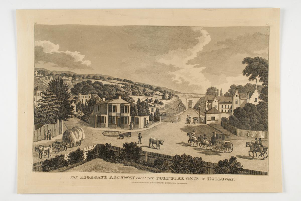 The Highgate Archway from the Turnpike Gate at Holloway | London Museum