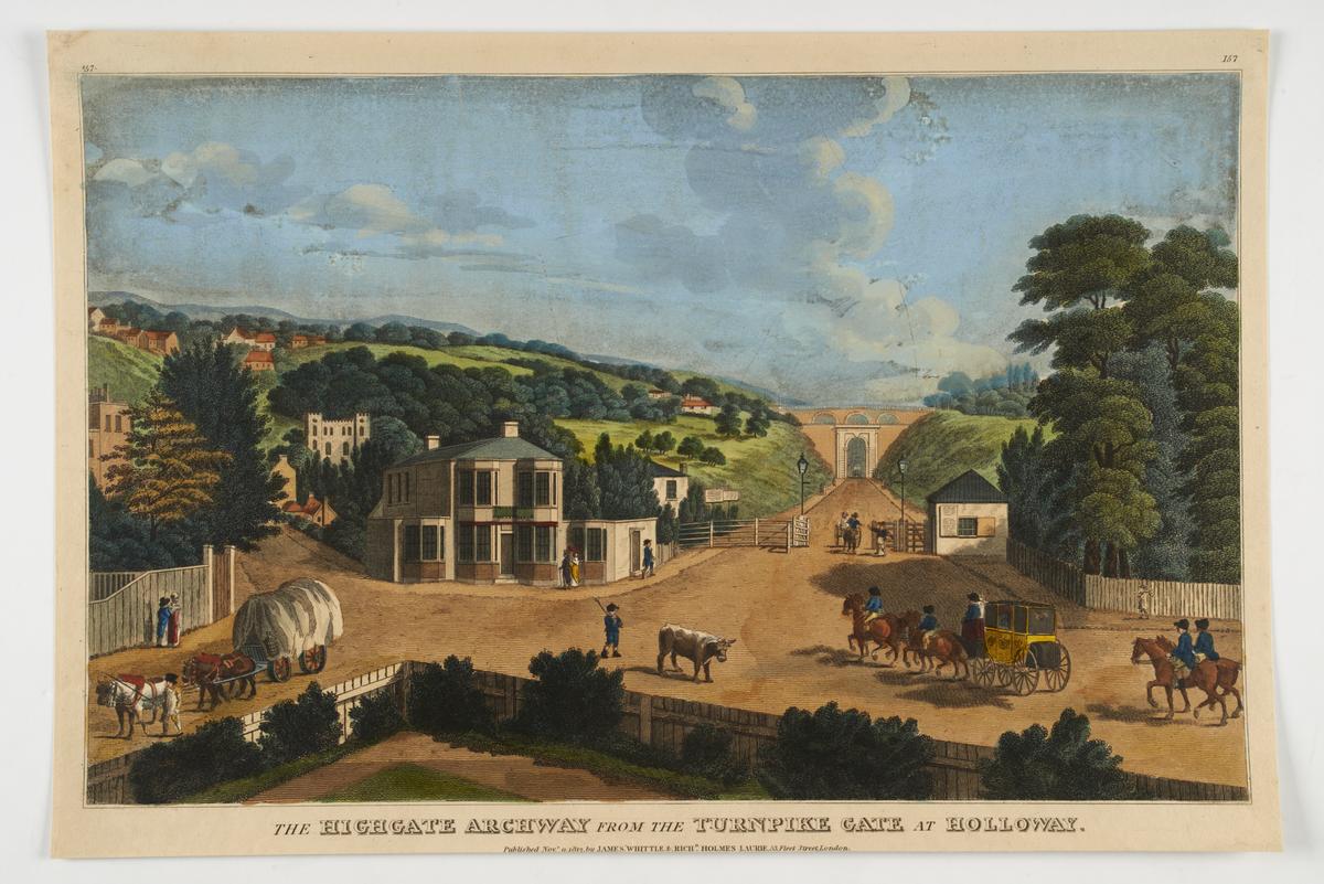 The Highgate Archway from the Turnpike Gate at Holloway | London Museum