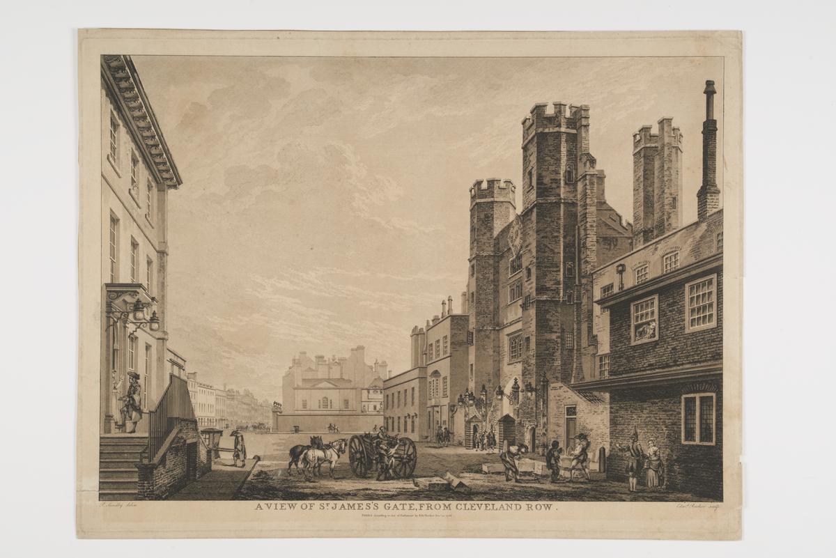 A View of St. James's Gate, From Cleveland Row. | London Museum