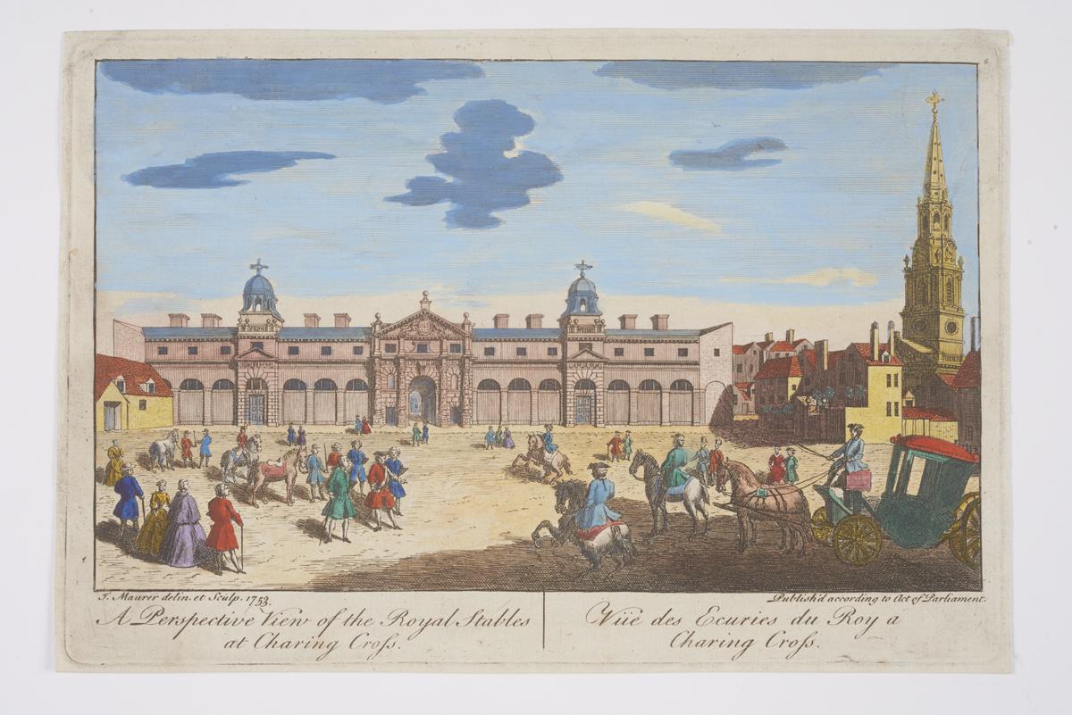 A Perspective View of the Royal Stables at Charing Cross | London Museum
