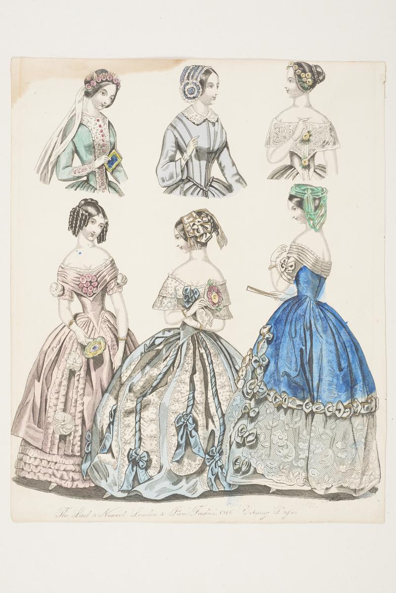 The Last and the Newest London Fashions, 1846, Evening Dresses | London ...