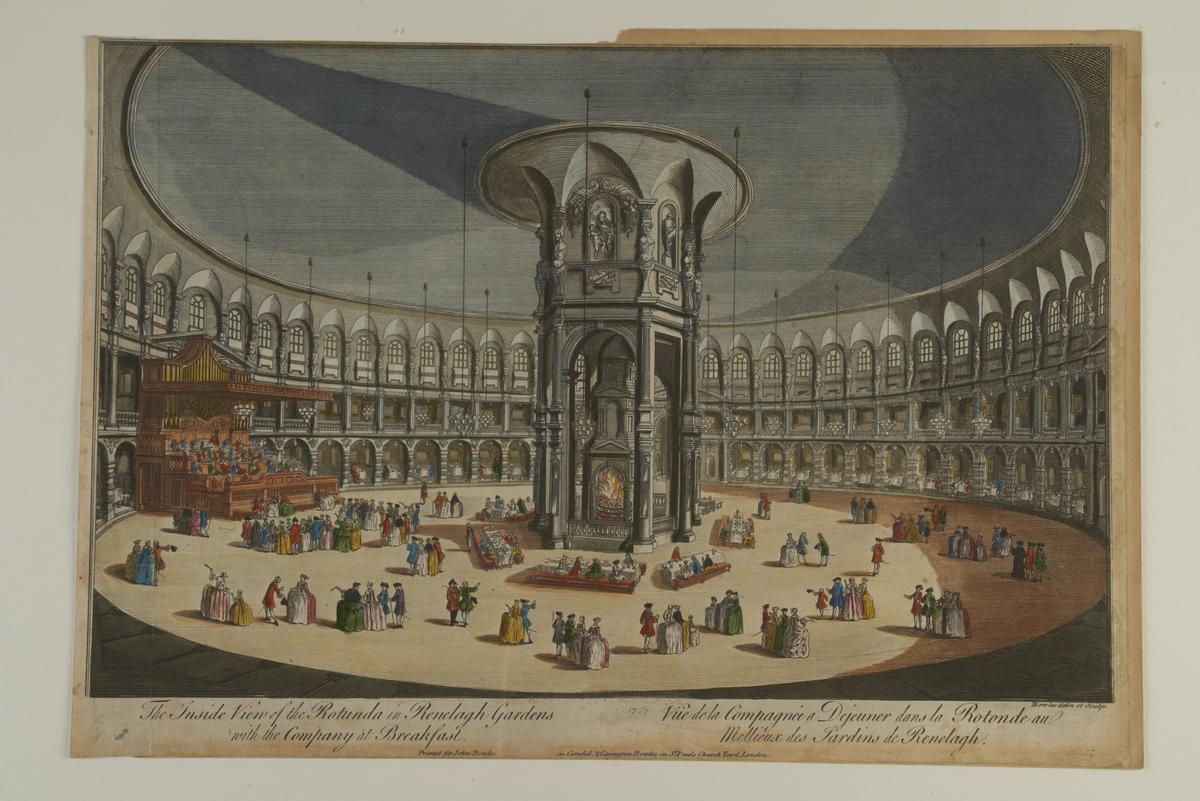 The inside view of the Rotunda in Ranelagh Gardens with the company at ...