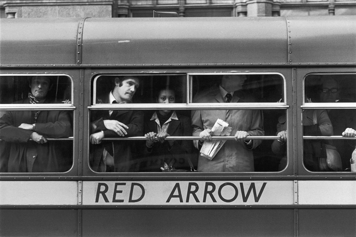 A Red Arrow bus service on its route between Victoria and Waterloo ...