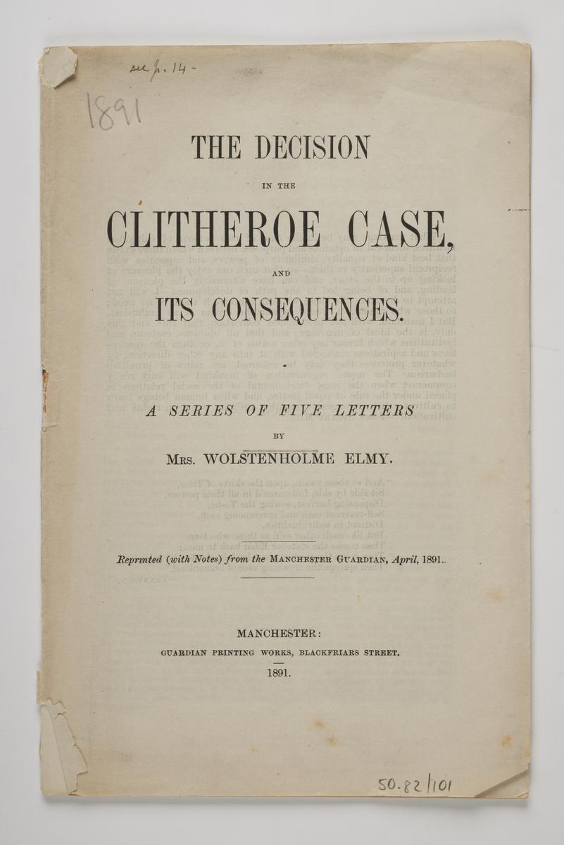 The Decision in the Clitheroe Case and its Consequences | London Museum