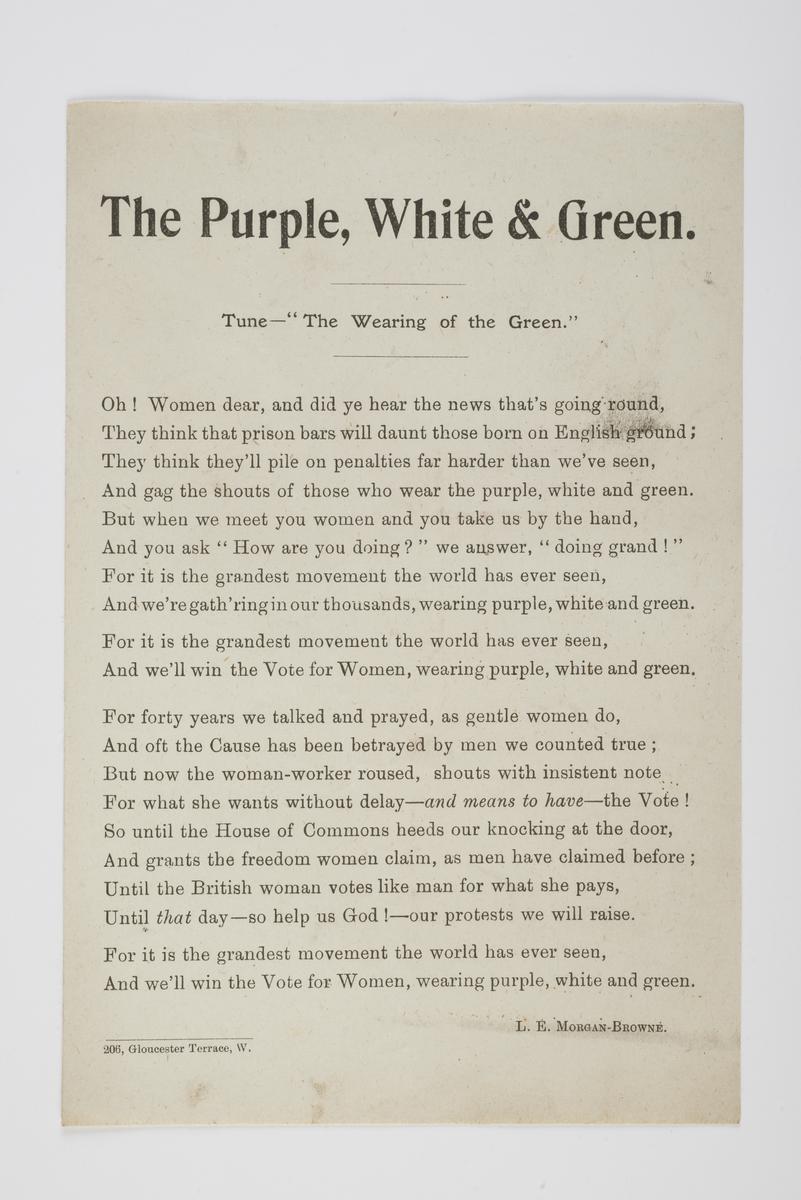 The Purple, White and Green | London Museum