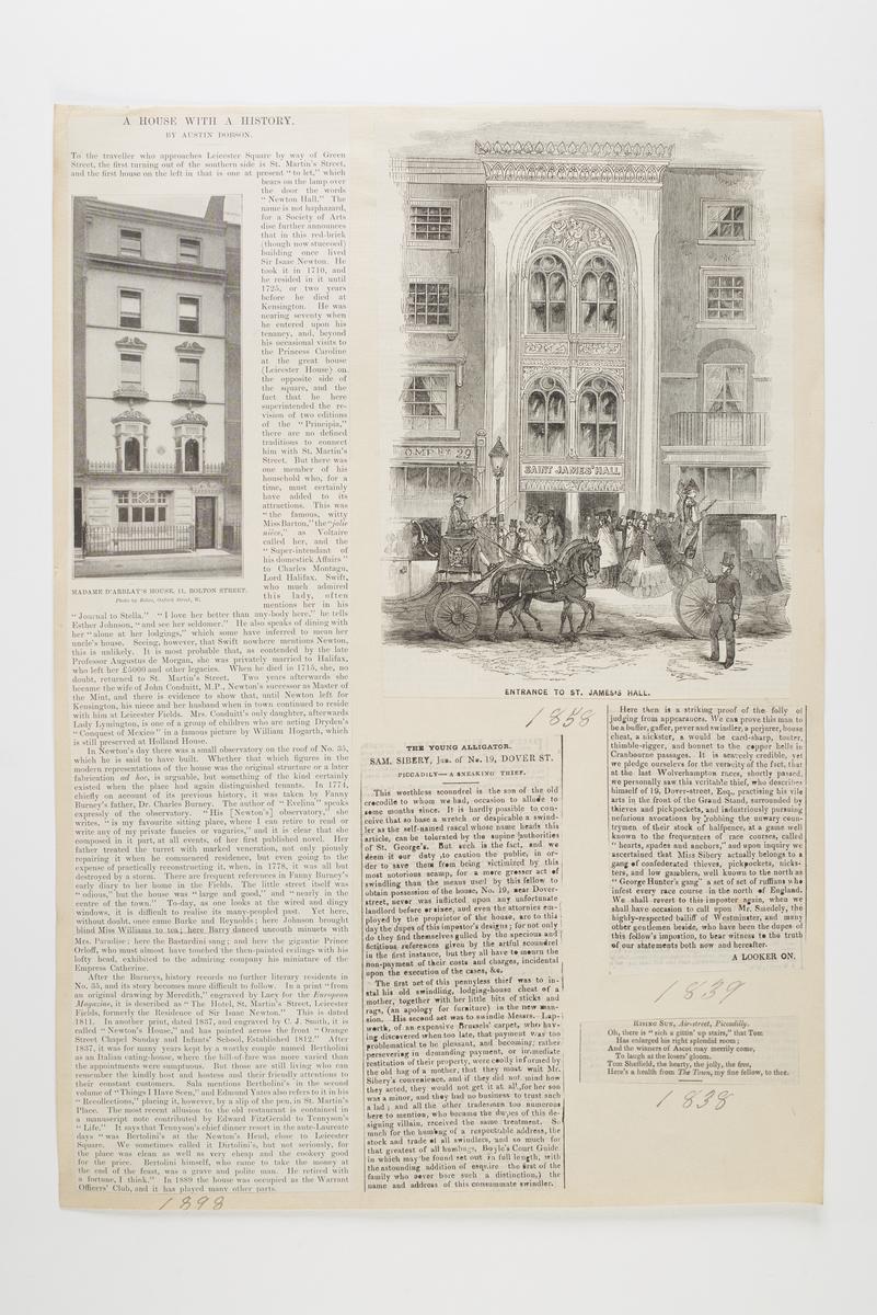 Entrance to St. James's Hall; A House with a History; The Young ...