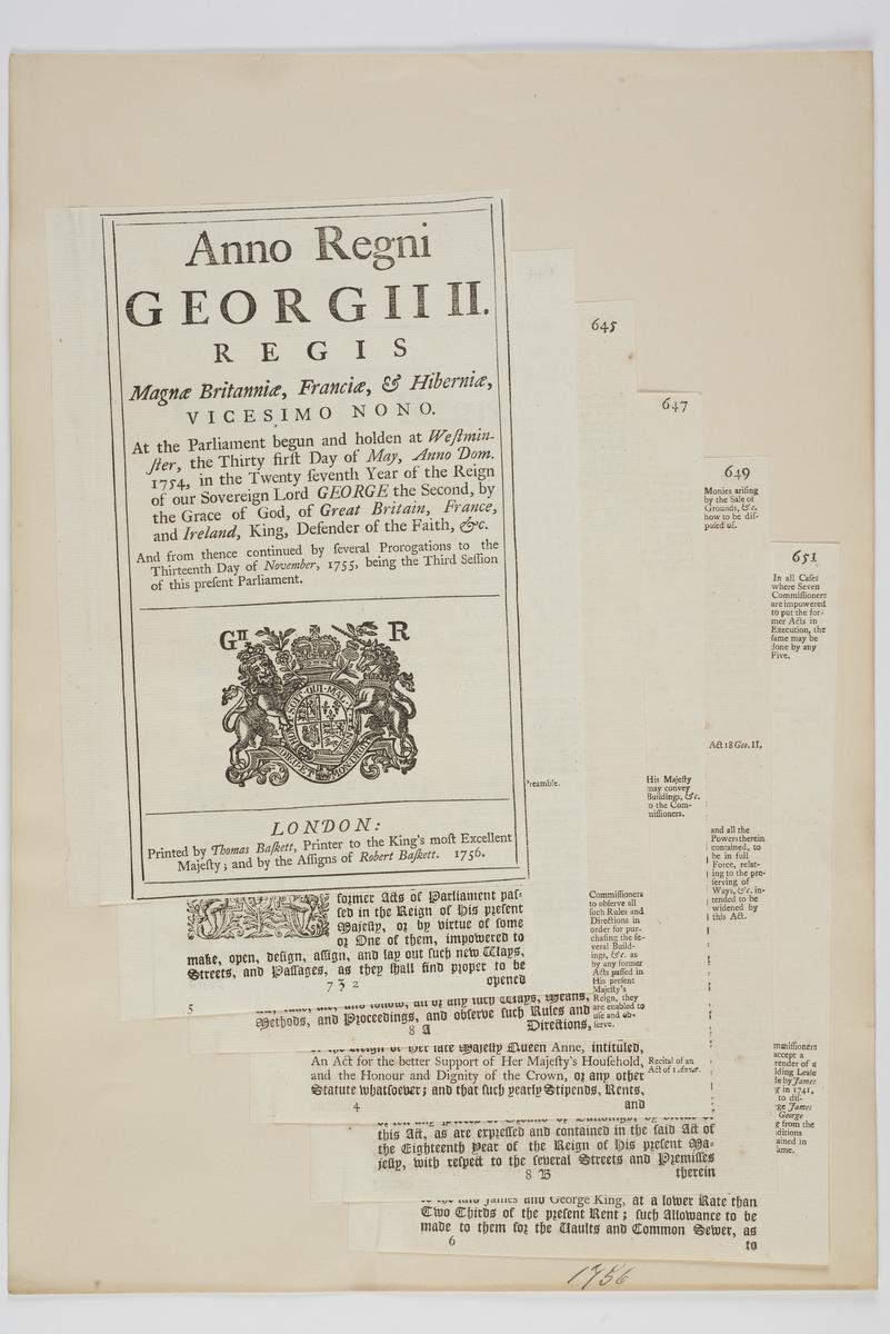 Anno Regni Georgii II Regis Magna Britannia, Francia, & Hibernia ...