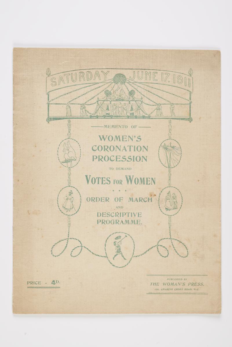 Memento of Women's Coronation Procession to Demand Votes for Women ...