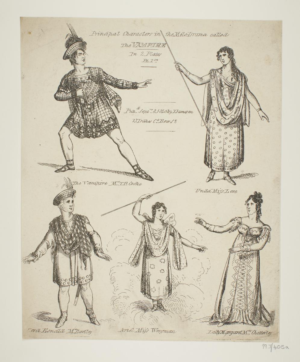 Principle Characters in the MeloDrama called The Vampire | London Museum