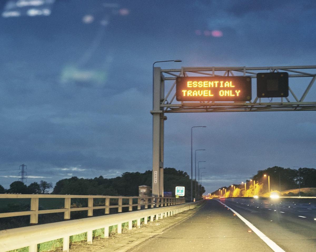 'Essential travel only,' M11 motorway, 2020 | London Museum