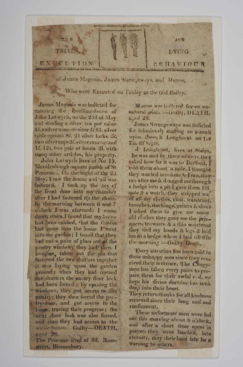 The Trials, Execution and Dying Behaviour of James Magenis, James ...