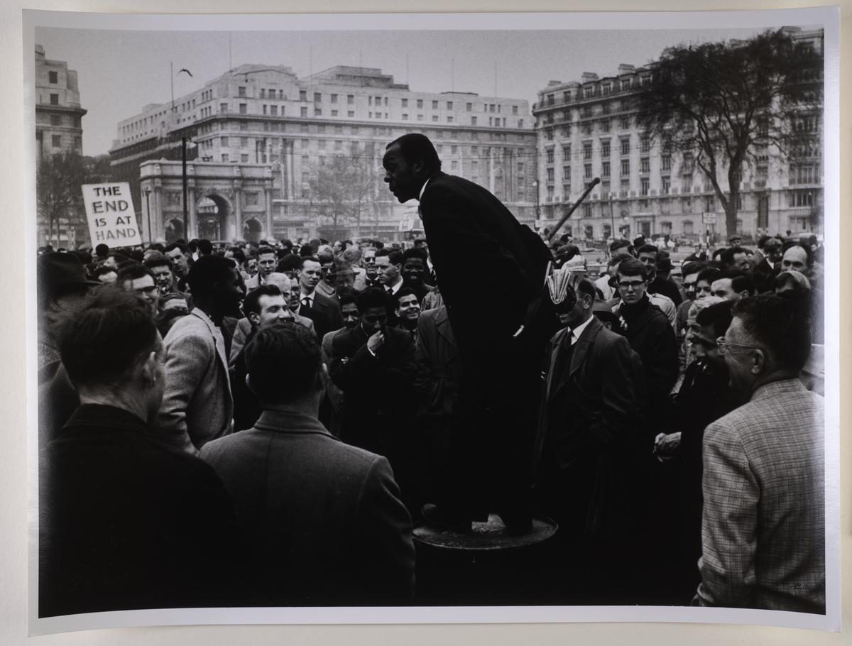 A man addressing a crowd at Speaker's Corner | London Museum