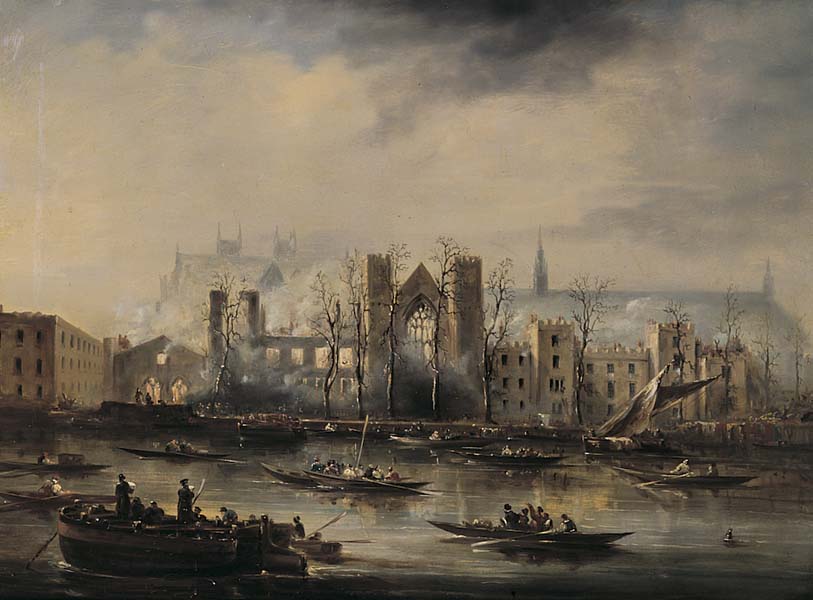 The Palace of Westminster from the River after the Fire of 1834 ...
